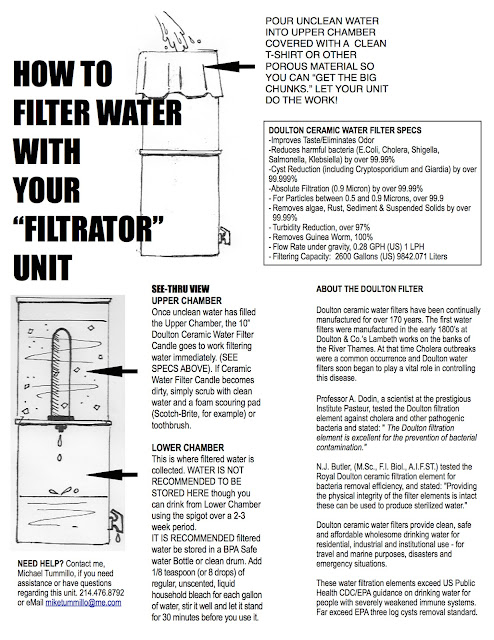 FILTRATOR! Emergency Water Filtration System