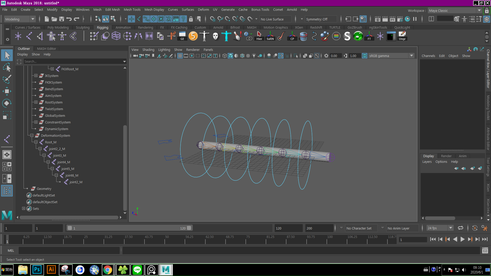 MAYA Adnvanced Skeleton 結合 motion path