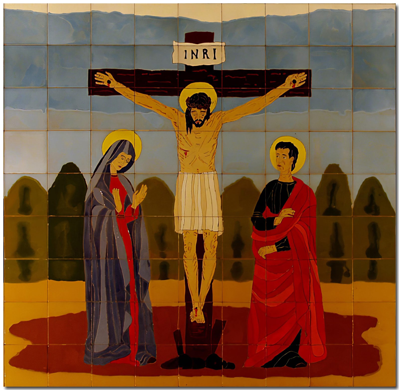 Dos Hermanas Ayer y Hoy.: El Calvario.- Retablo Cerámico Parroquia del ...