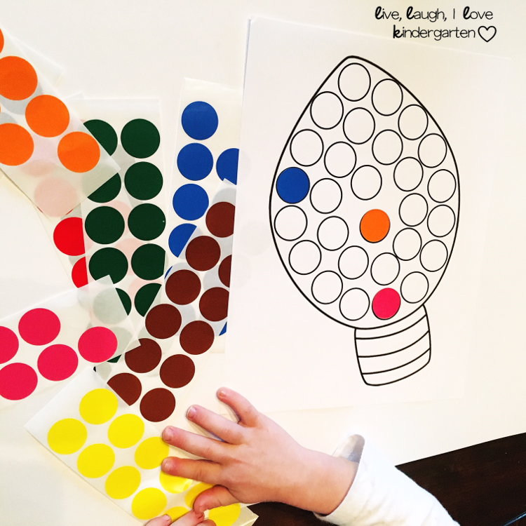 Christmas Dot Sticker Picutres | Live, Laugh, I LOVE Kindergarten