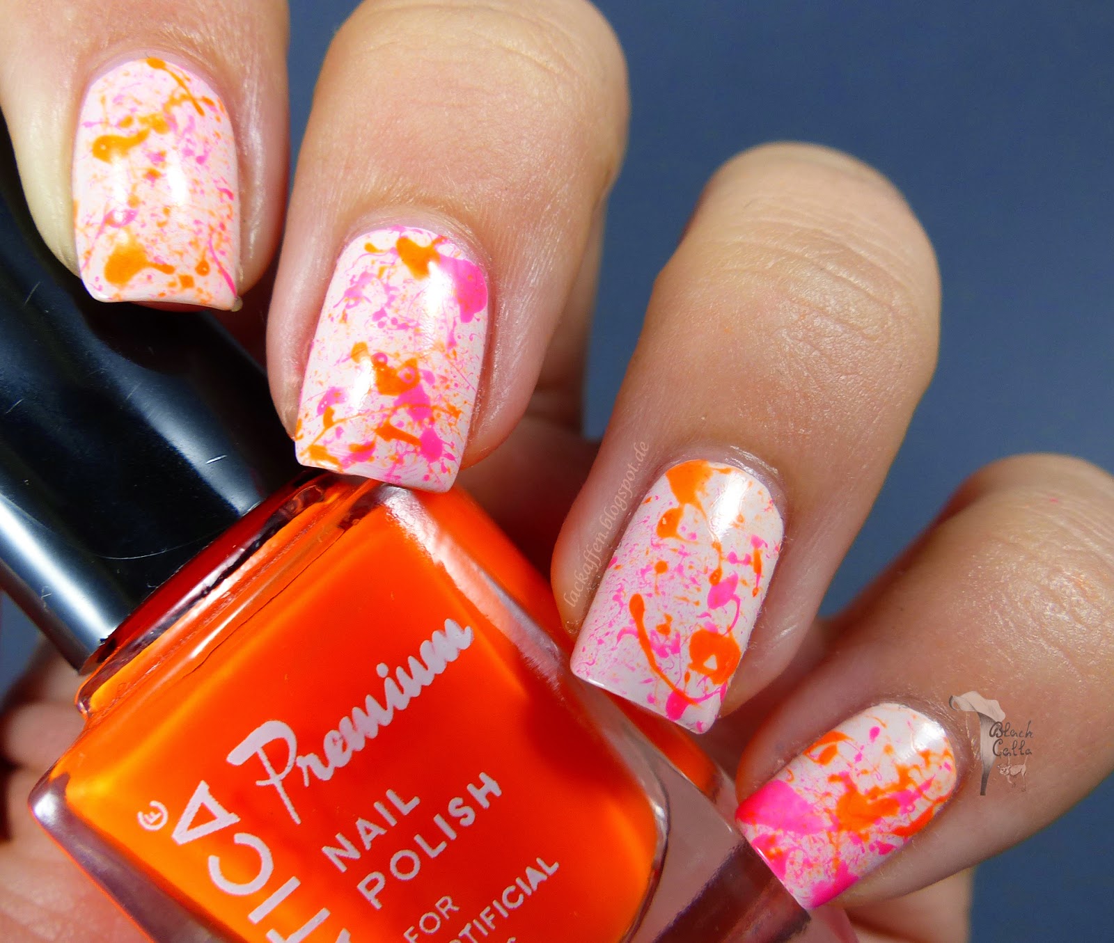Lackaffen: Neon Splatter Nails