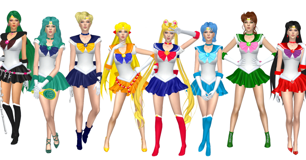 Sailor Moon hair & clothing for The Sims 4