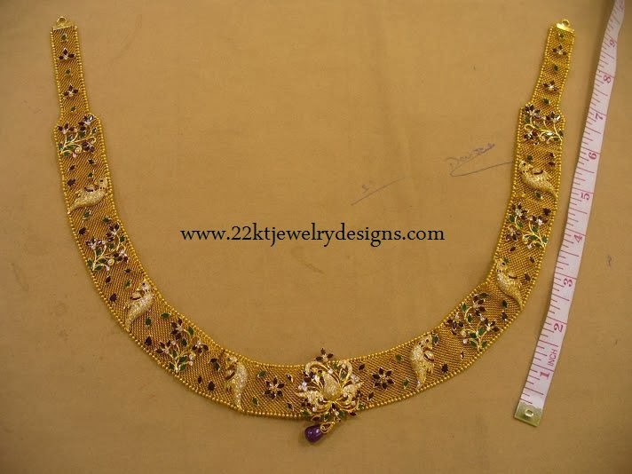 Gold Jewellery designs online: Chain type Baby Vaddanam