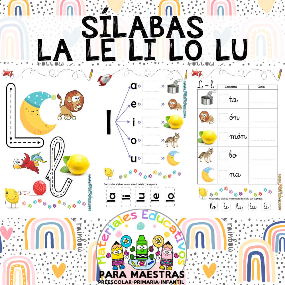 Fichas para Sílabas La Le Li Lo Lu | Materiales Educativos para Maestras
