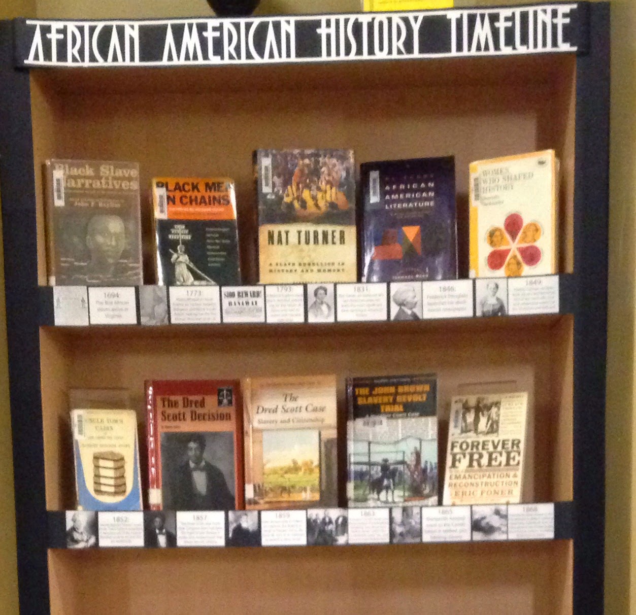 Librarian on Display: February: African American History Timeline Display