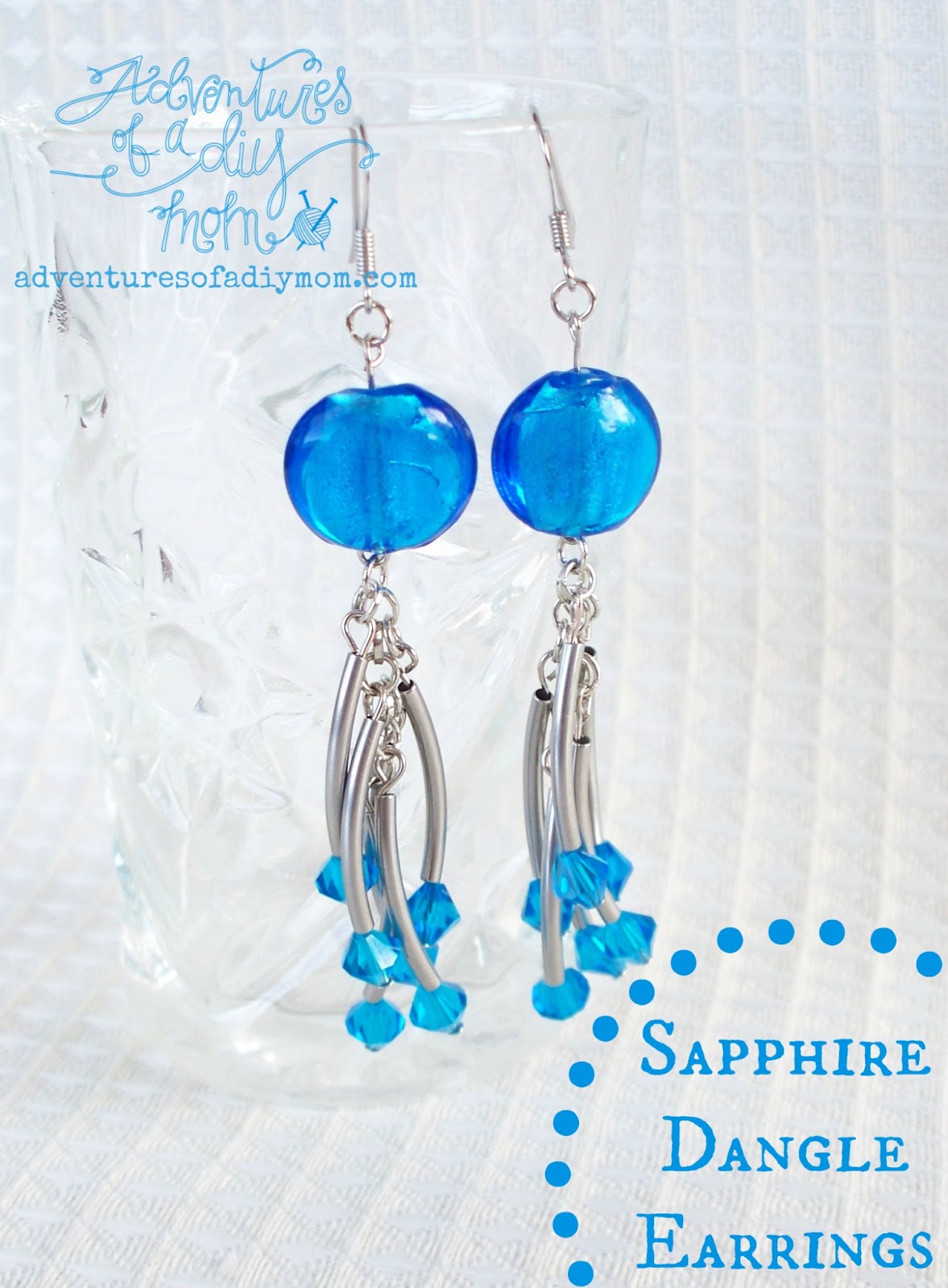 Sapphire Dangle Earrings - Adventures of a DIY Mom
