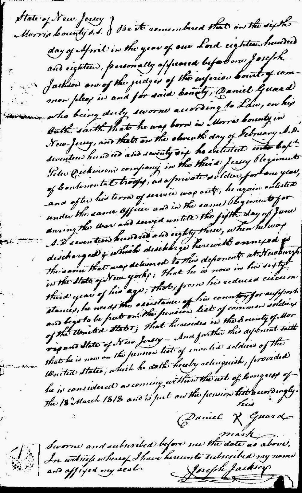 The Kith and Kin Chronicles: Military Monday - Daniel Gard (1755-1824 ...