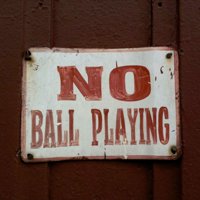 We love Reading Street Signs: Vintage No Ball Playing Sign