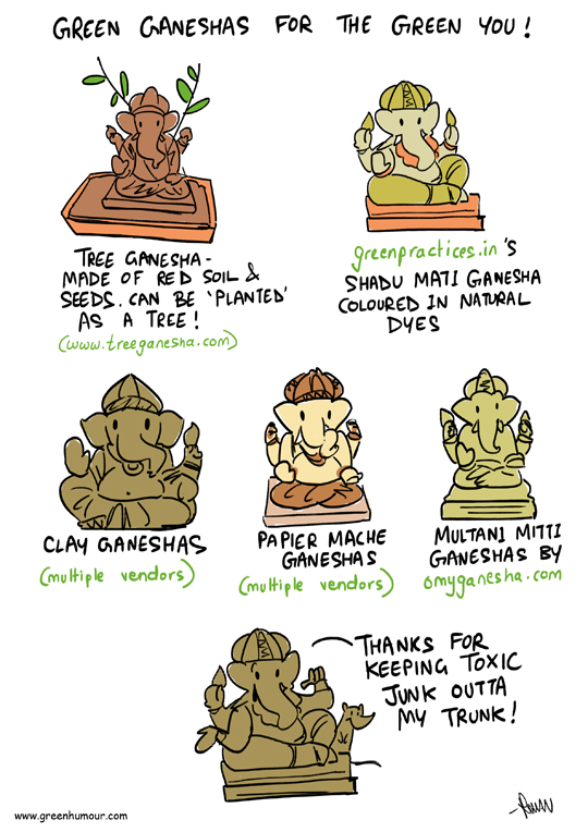 Green Humour: Green Ganeshas for the Green You