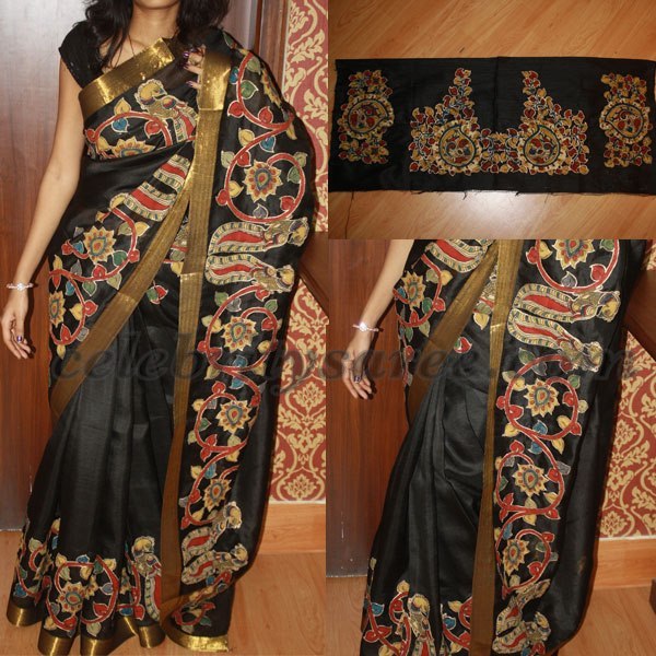 Latest Sarees with Thread Work - Saree Blouse Patterns