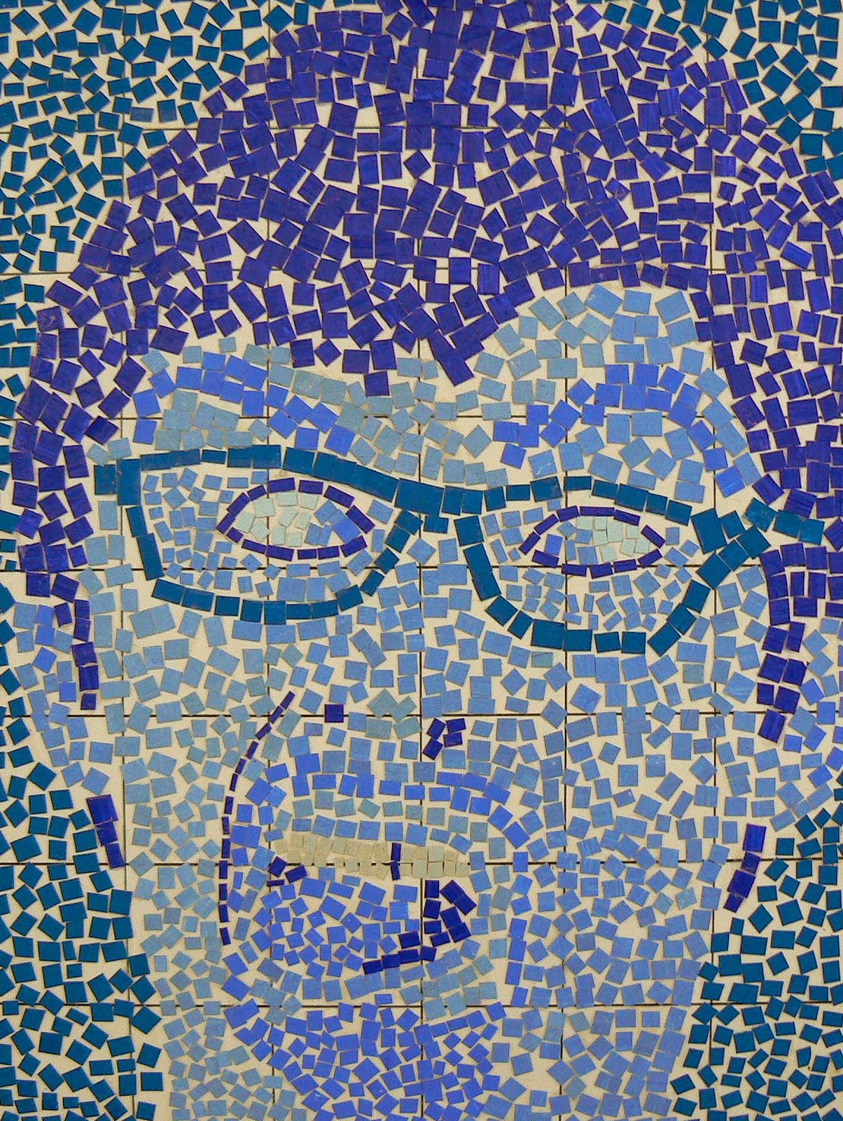 AACC 2-D Design: Examples of Monochromatic Self-Portrait Mosaics