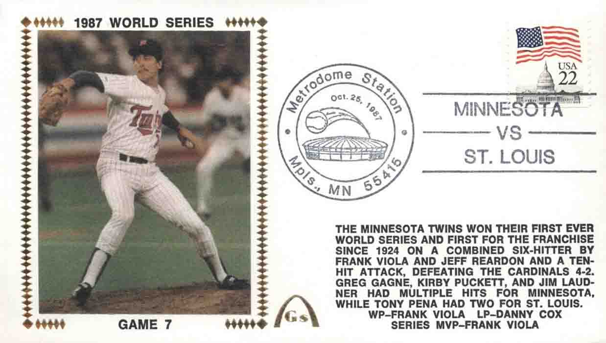 Baseball Stamps & Postmarks: World Series - 1987 Minnesota Twins v St ...