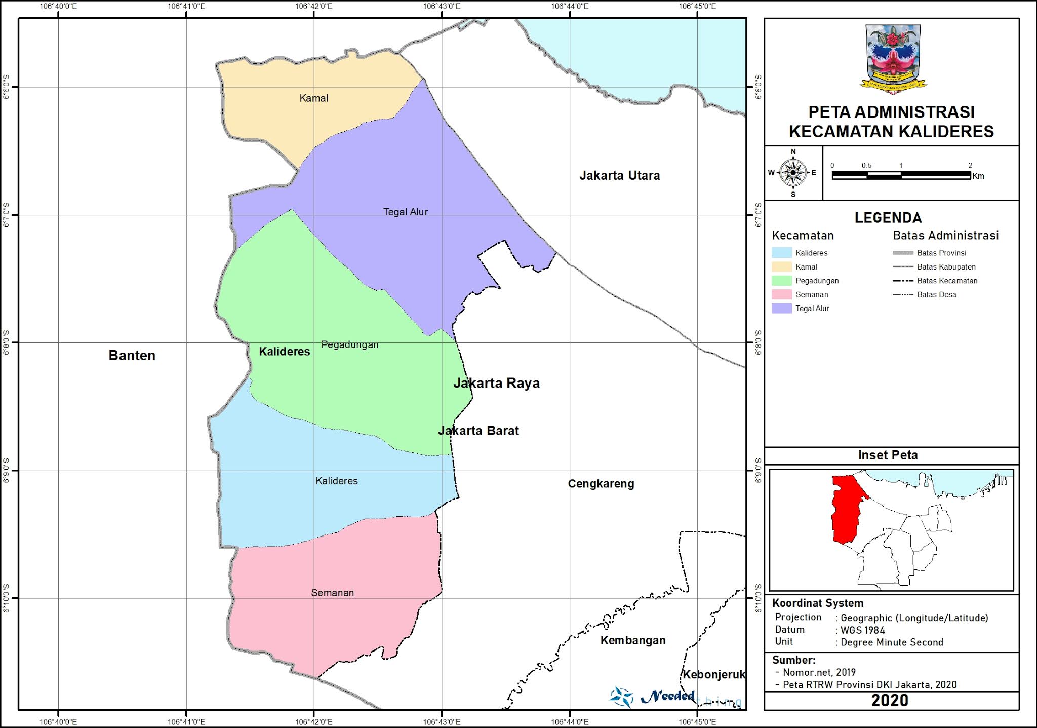 Peta Administrasi Kecamatan Kalideres, Kota Jakarta Barat ~ NeededThing
