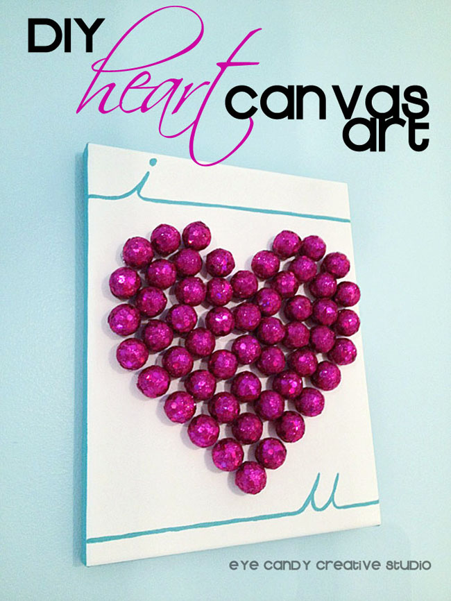 Eye Candy Creative Studio: CRAFT :: DIY Heart Canvas Art