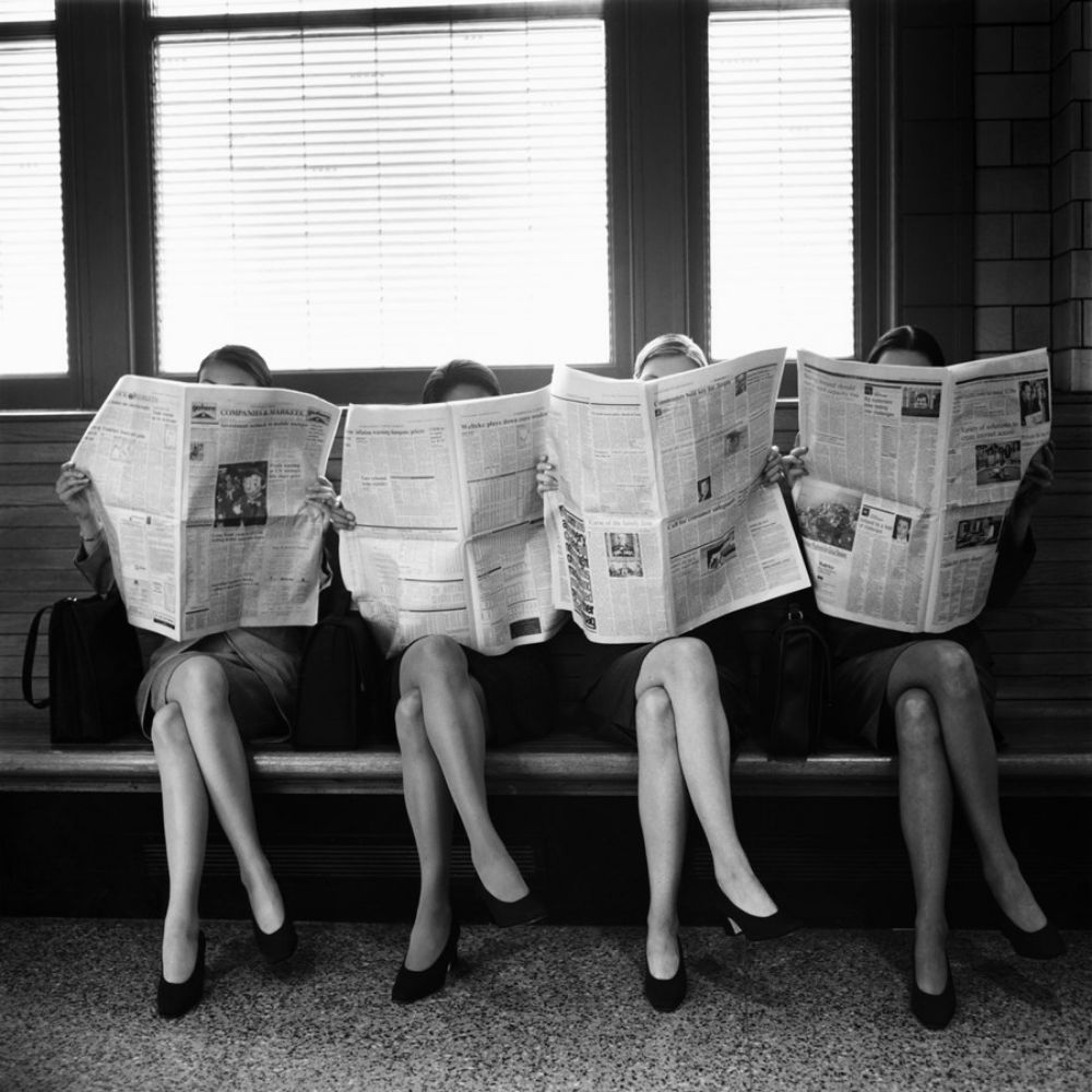 Vintage Photographs of People Reading Newspapers Before the Invention ...