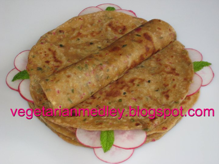 Vegetarian Medley: Red Radish Paratha