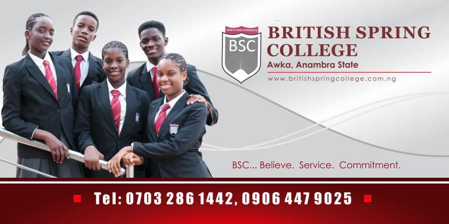 British Spring College, Awka 2019/2020 Admission Window