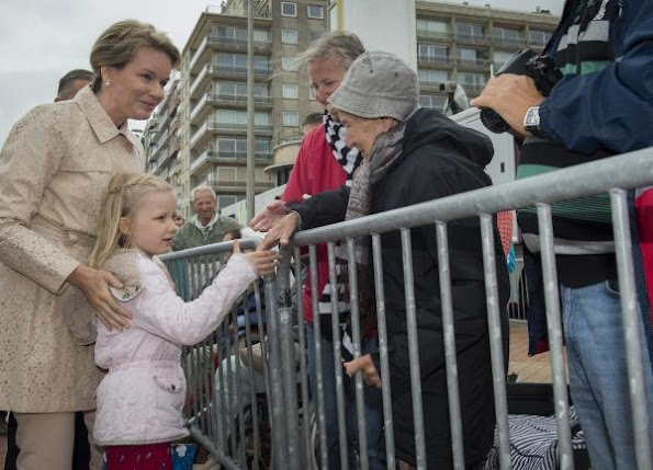 Queen Mathilde and Princess Eleonore in Blankenberge