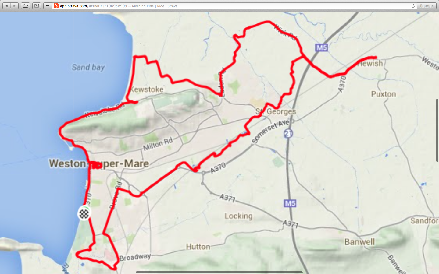 Travel on my bikes: 20th September 2014 Wick St Lawrence Loop 23