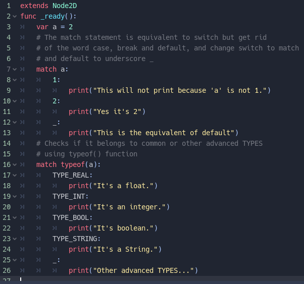 Tutorial 7 Basic Match Statement In Gdscript ~ Godot Engine Tutorial