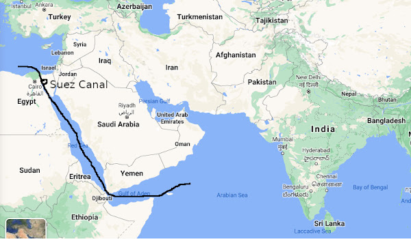 Suez Canal blocked, stress on global trade, supply chains.