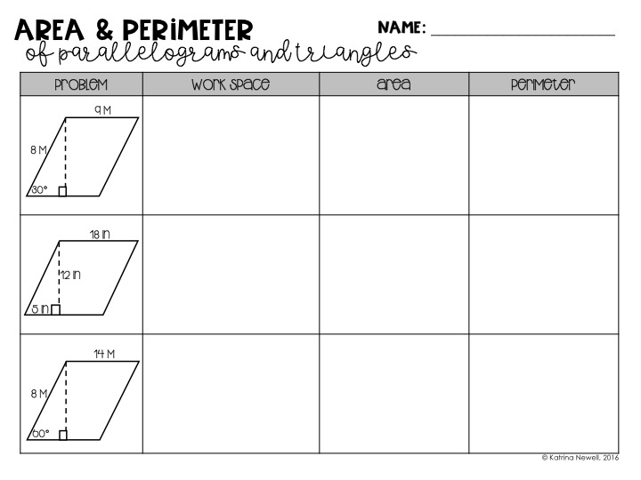 Editable Area and Perimeter Foldable | Mrs. Newell's Math