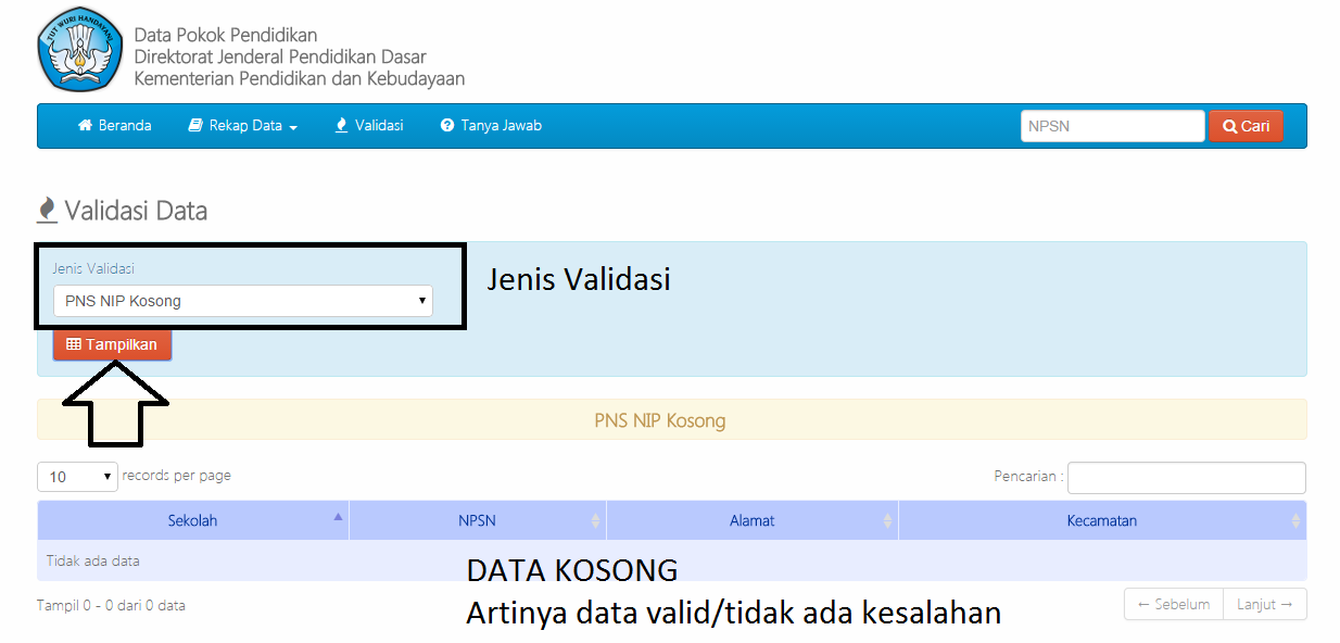 Cara Cek Validasi Data Dapodik | e-Sekolah Dasar