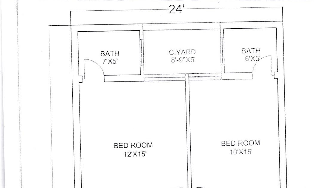 24x58 Dimension 05 Marla Plot Of Residential Plan Layout
