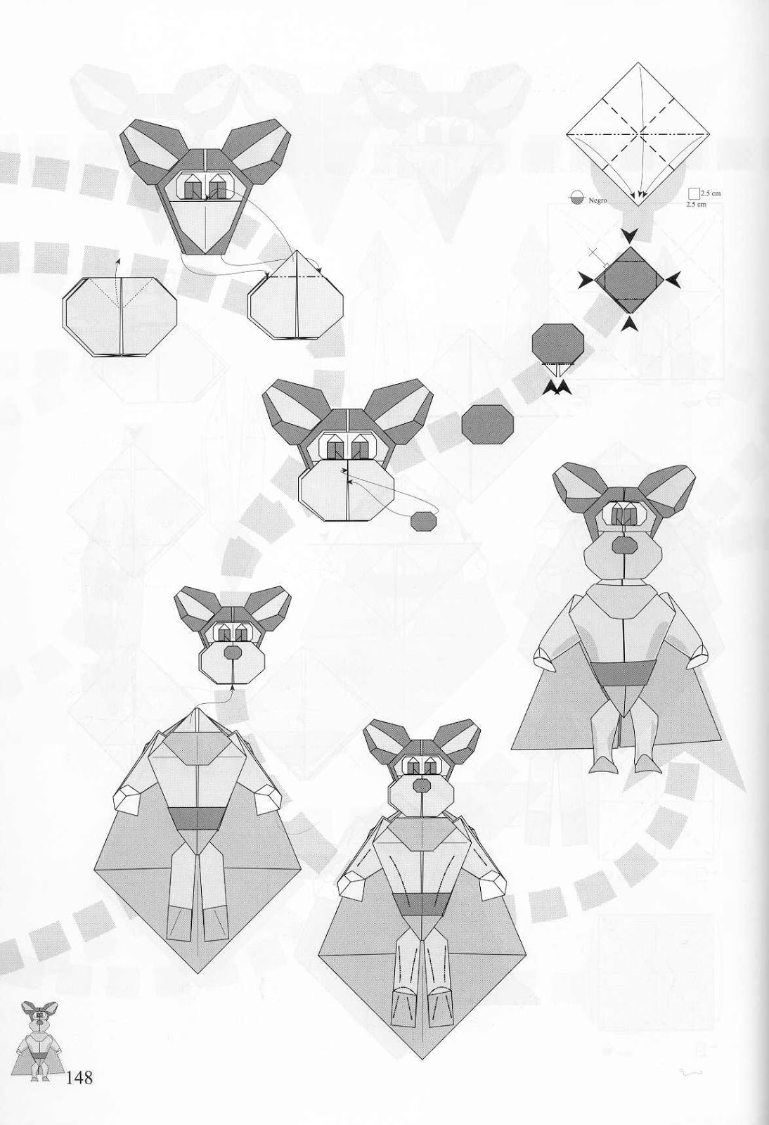 Origami Cartoon 3-Halle - Ruby Book Origami