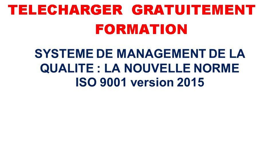 norme iso 9001 version 2015 gratuite