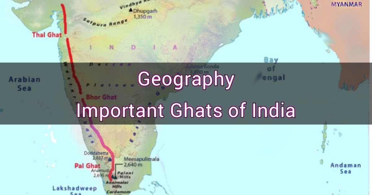Physiography of India | Important Ghats of India