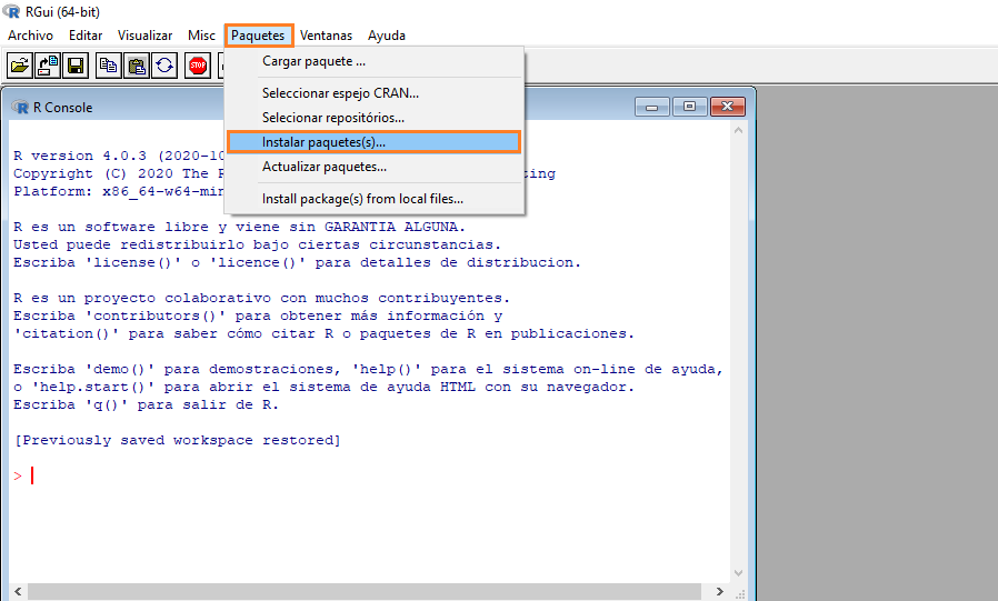 Hablamos R: Instalación del paquete RCommander