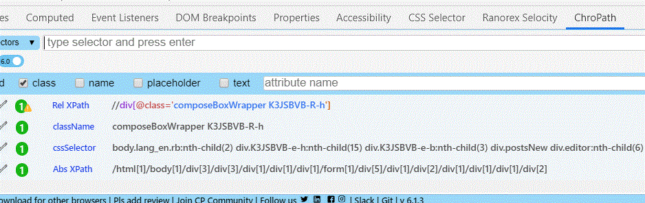 How to inspect disappearing element in a browser: