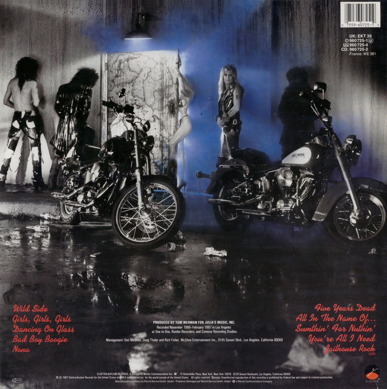 1987 Girls Girls Girls Mötley Crüe Rockronología