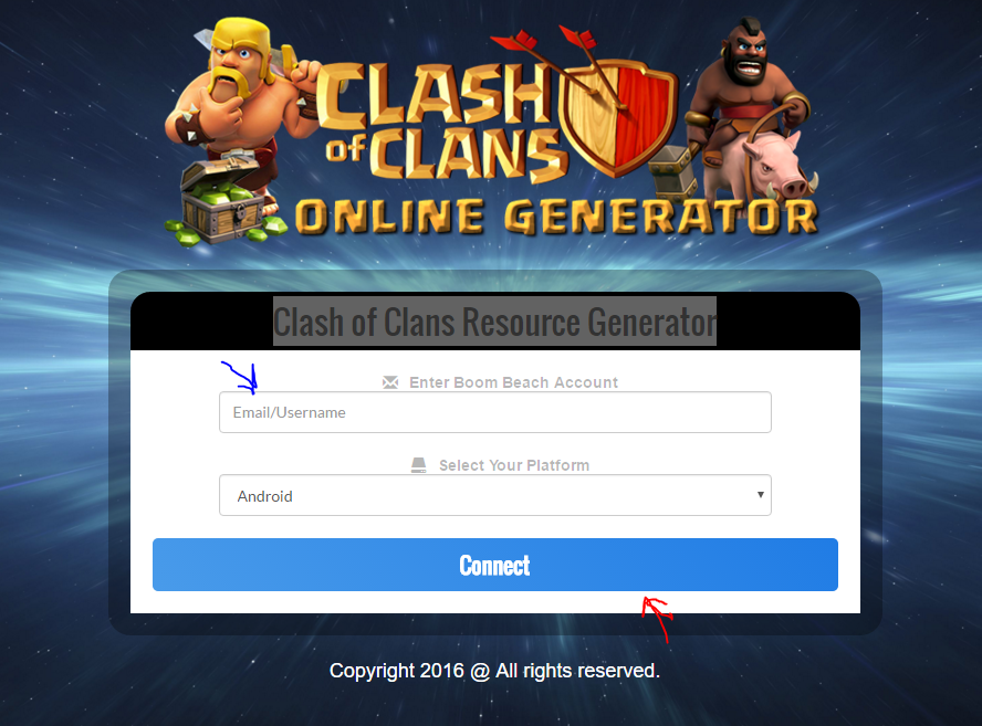 Clash of Clans Resource Generator