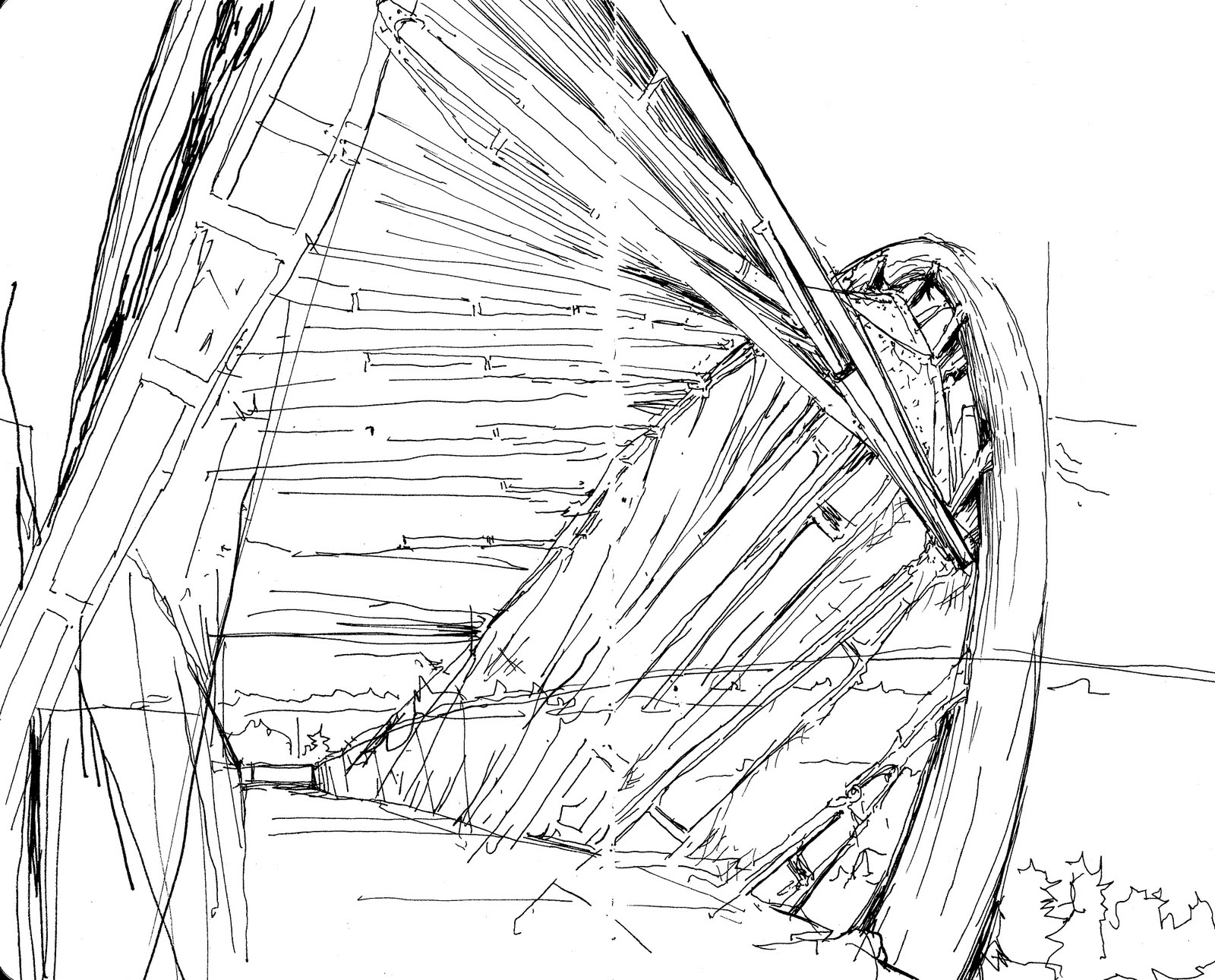 Urban Sketchers Seattle: Helix Bridge, a few months late