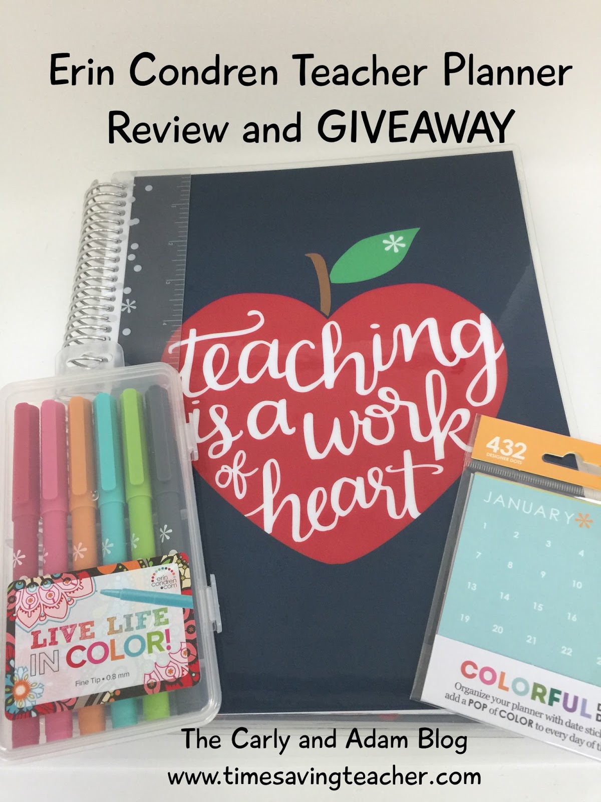 The Carly and Adam Blog: Erin Condren Teacher Planner Review and GIVEAWAY