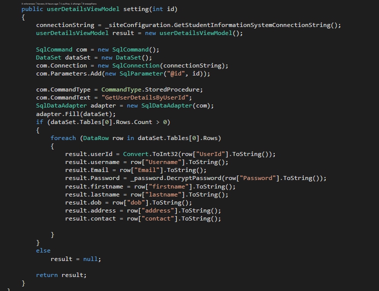 Student Information System - AngularJS , ASP.NET API, C#
