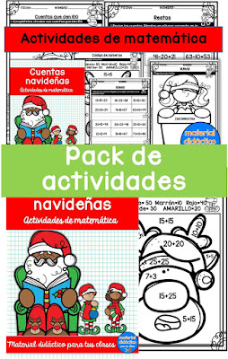 Sumas y restas navideñas hasta el 100 - Material Didactico para tus clases