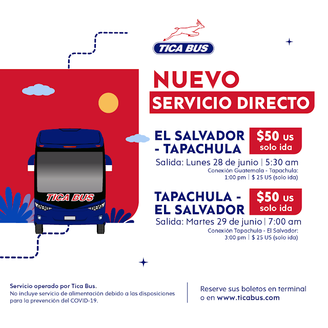 Nueva ruta Directa de Tica Bus México El Salvador