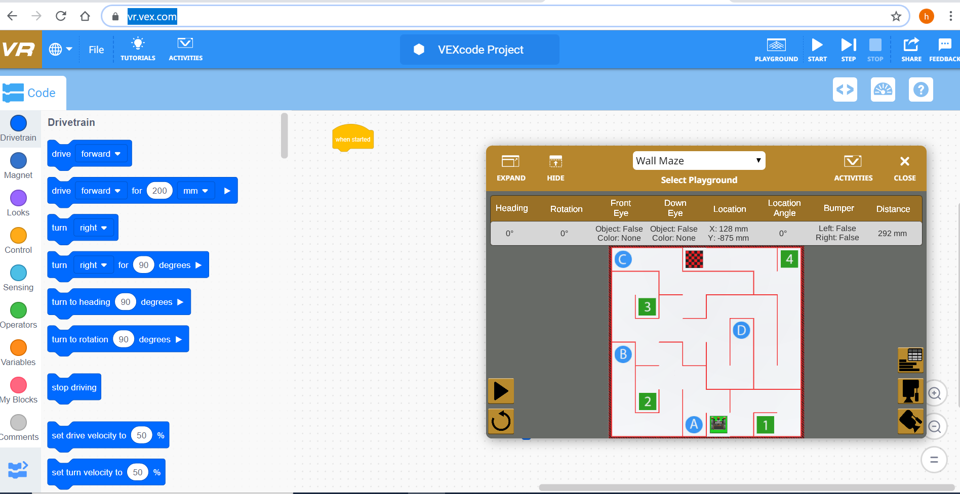 Fir Class: VEX code VR programming