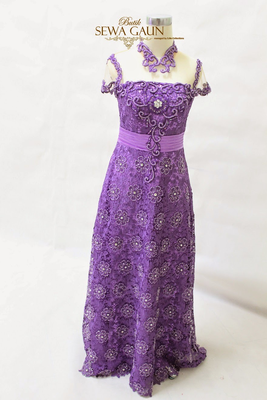 Sewa Gaun Pesta: Gaun Mama Purple ( New Collections)