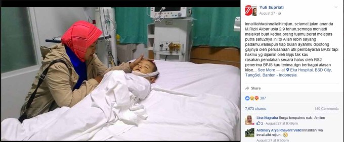 Miris Bacanya,.Inilah Kisah nyata Bocah Pasien BPJS yang Ditolak 6 Rumah Sakit Hingga Akhirnya ...