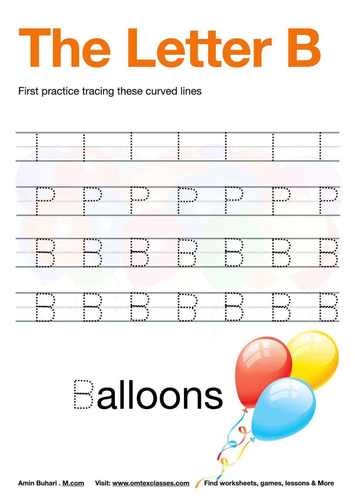 OMTEX CLASSES: Practice Tracing The Letter B Free Download.