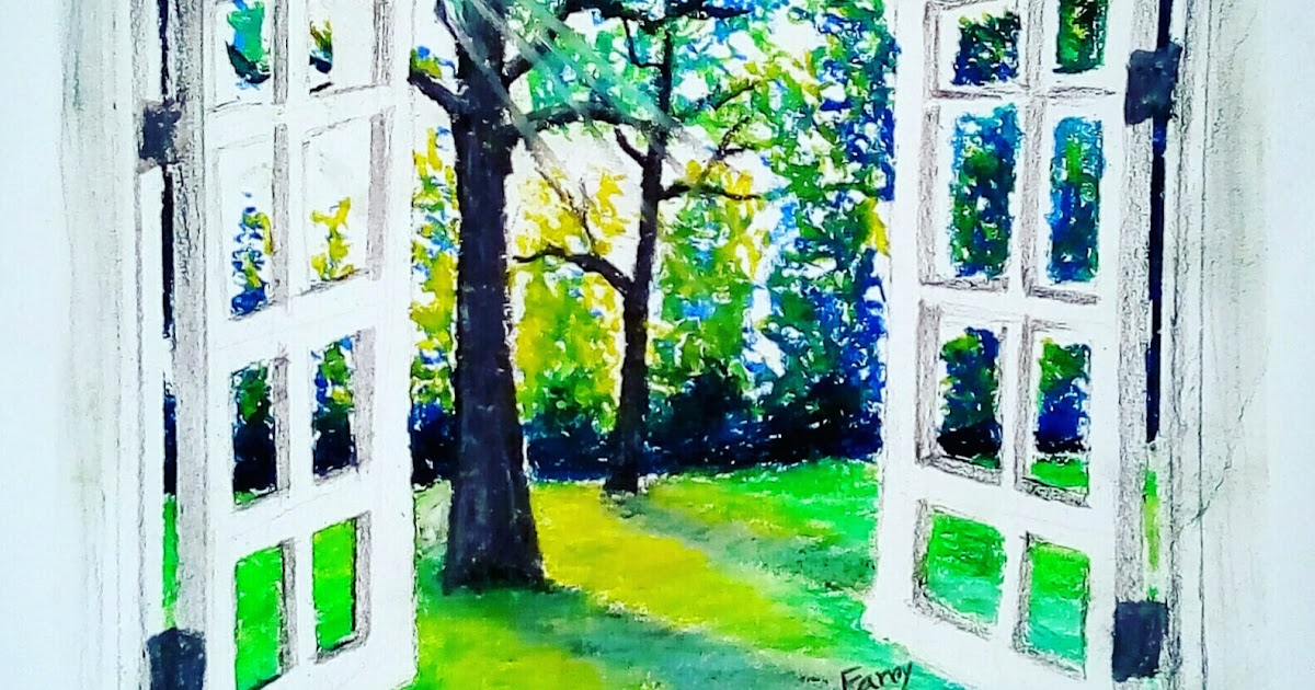 How To Draw Open Window With Simple Tricks|| Oil Pastel Drawing