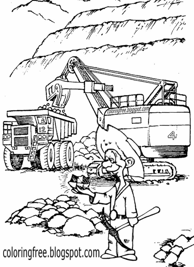 People Mining Coloring Pages