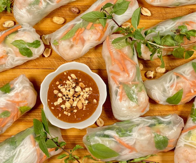 World Class Cooking: Thai Summer Shrimp Rolls with Plum Peanut Sauce