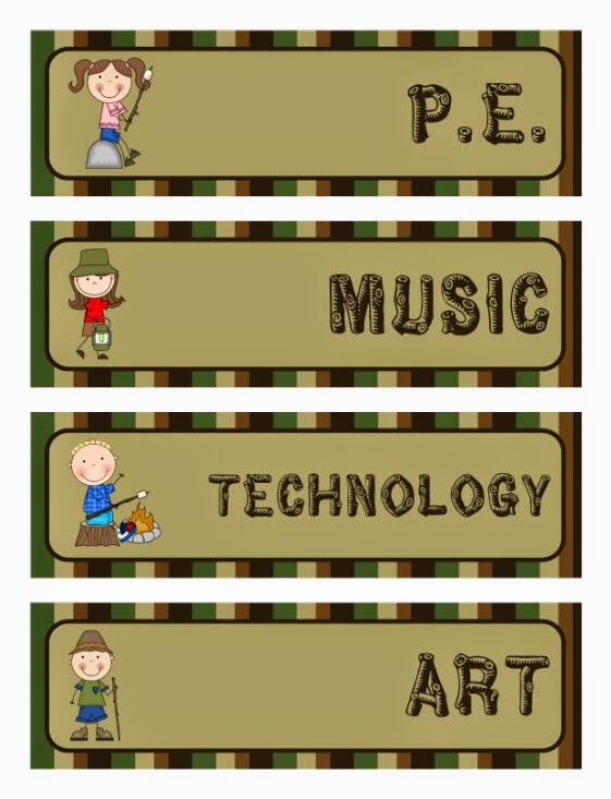 Tearless Teaching: Schedule Cards Camping Theme