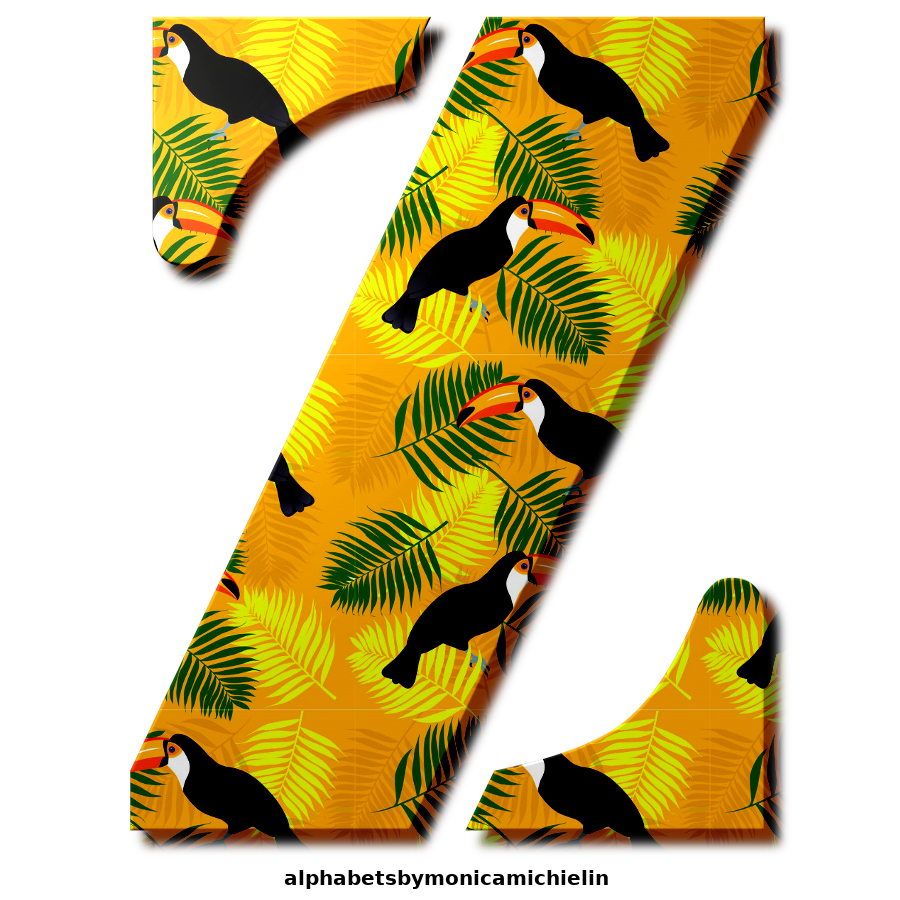 M. Michielin Alphabets: TOUCAN ALPHABET YELLOW TEXTURE LETTERS, NUMBERS ...